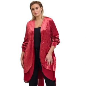torrid | Jackets & Coats | Torrid Burgundy Red Velour Velvet Chiffon ...